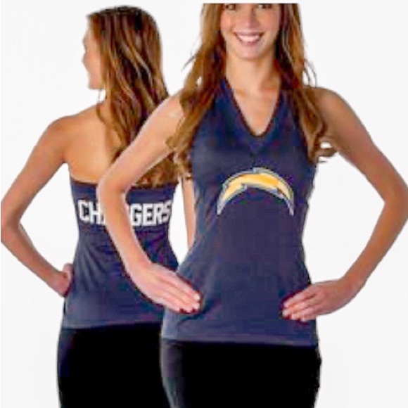 all sport couture | Tops | Nwt Nfl Chargers Navy Halter Embroidered ...